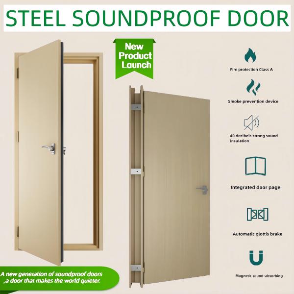 Fireproof Acoustic Steel Wood Composite Soundproof Doors Drum Room ...