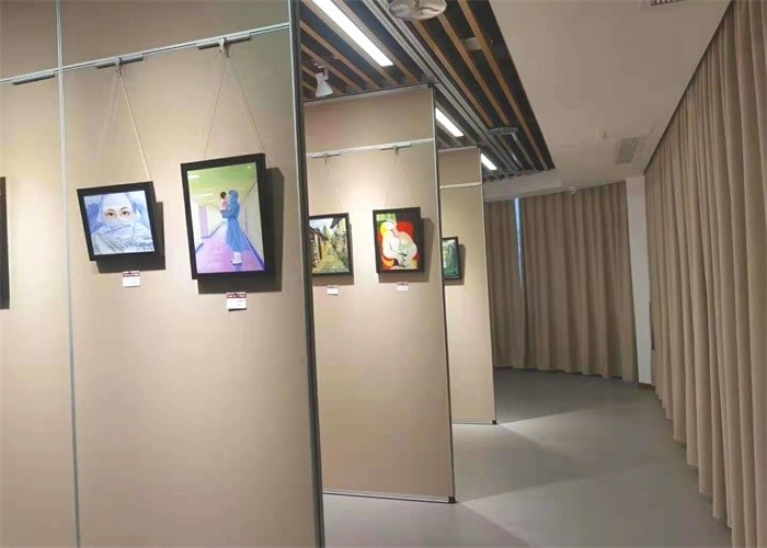 Gallery Hanging Mobile Partition Wall Display Board Modular Partition ...
