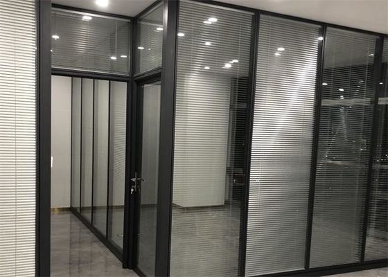 Anodized Frame Office Glass Partition Walls , Half Height Glass Partition