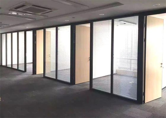 Anodized Frame Office Glass Partition Walls , Half Height Glass Partition